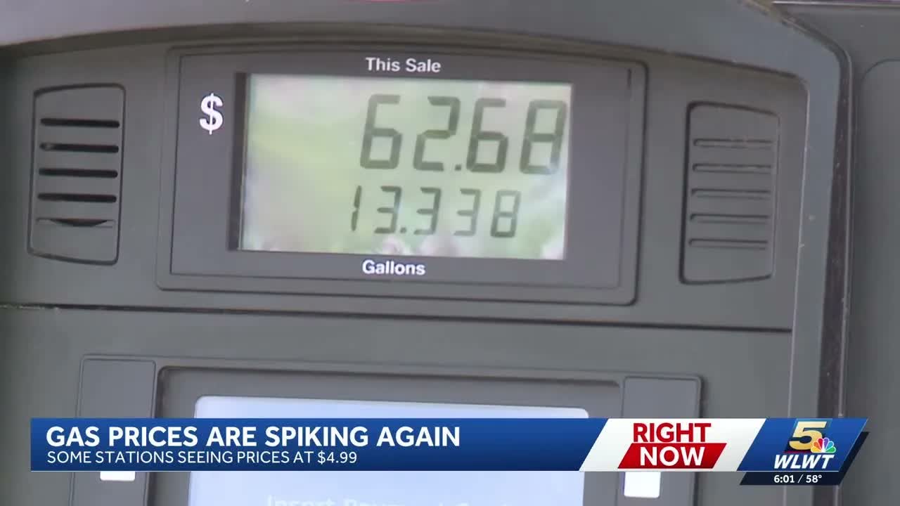 Greater Cincinnati stations report gas prices near $5 per gallon as ...