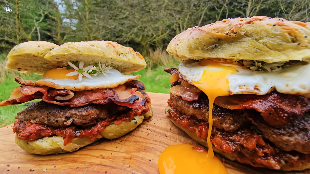 Watch how this campfire bagel turns into a pro level breakfast