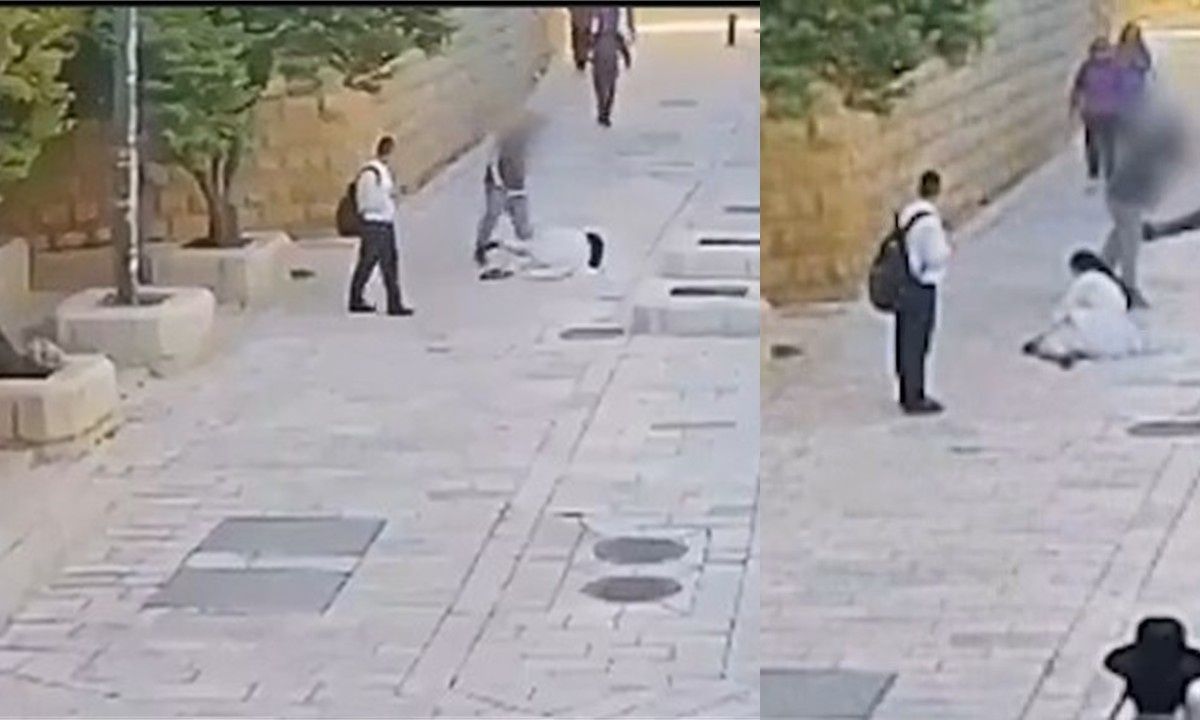 Σοκαριστικές εικόνες: Άνδρας ρίχνει κάτω και κλωτσάει καλόγρια στη μέση ...