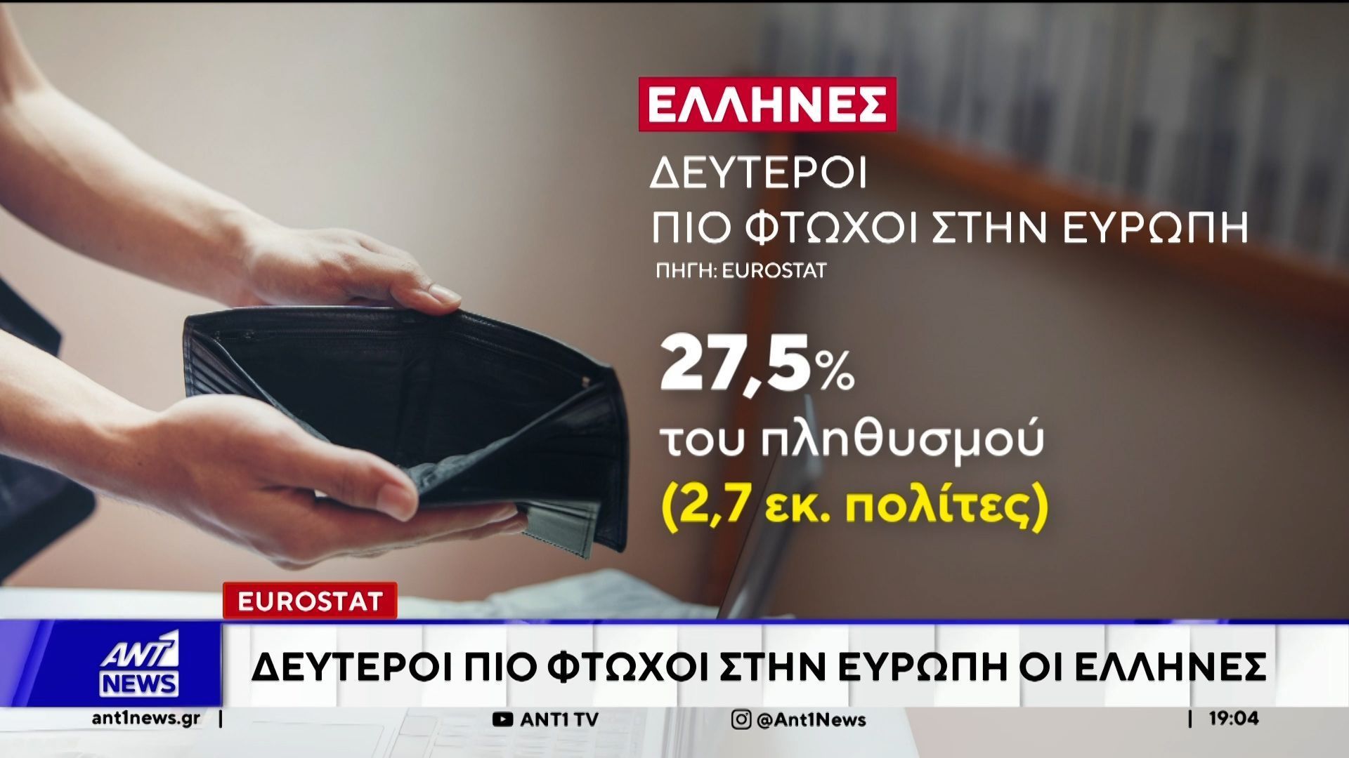Eurostat: Δεύτεροι πιο φτωχοί στην Ευρώπη οι Έλληνες