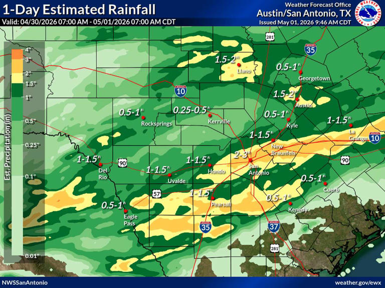 Austin-area 24-hour rainfall totals: See how much rain fell across ...