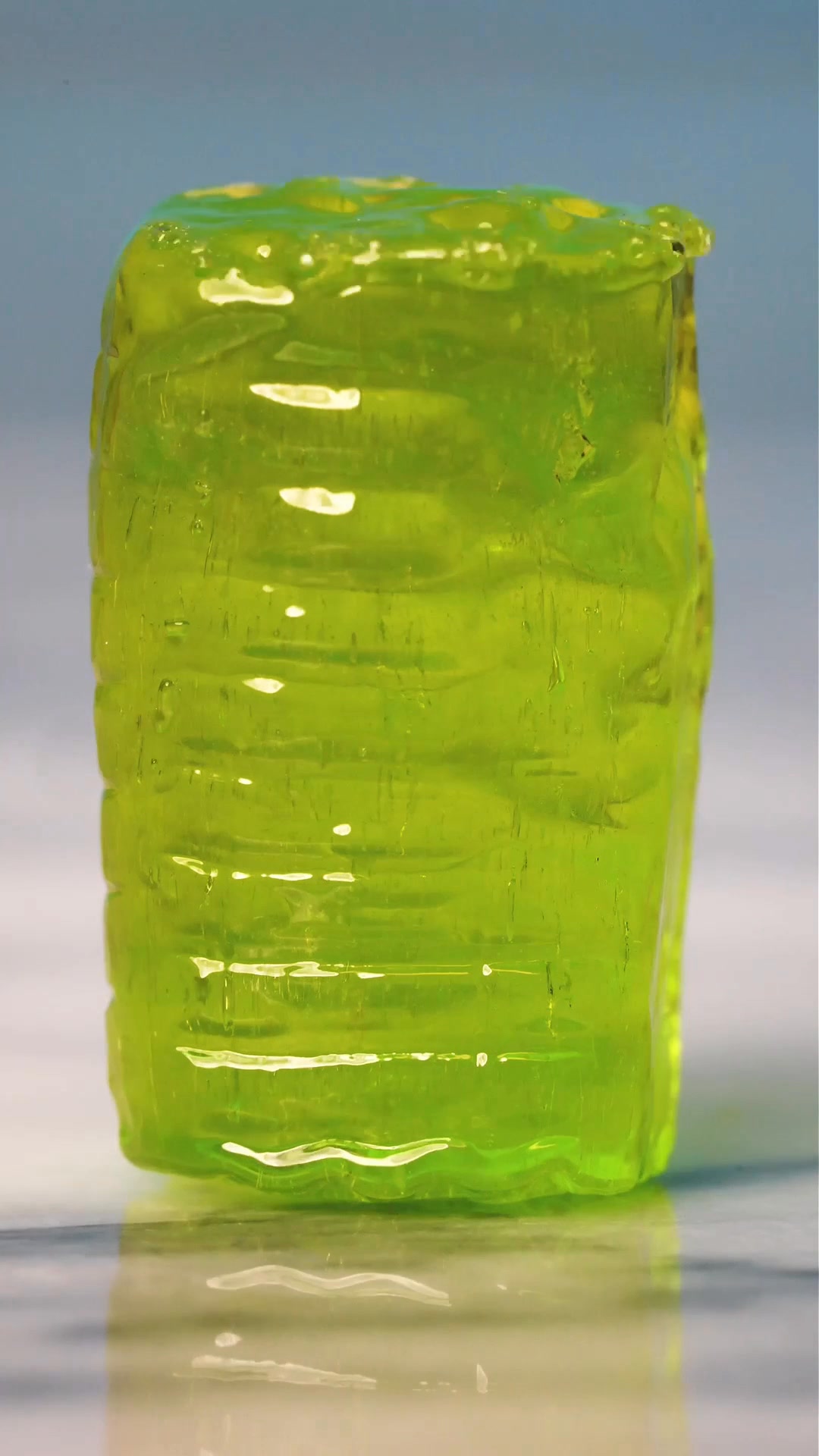 Melting Jolly Ranchers in macro detail