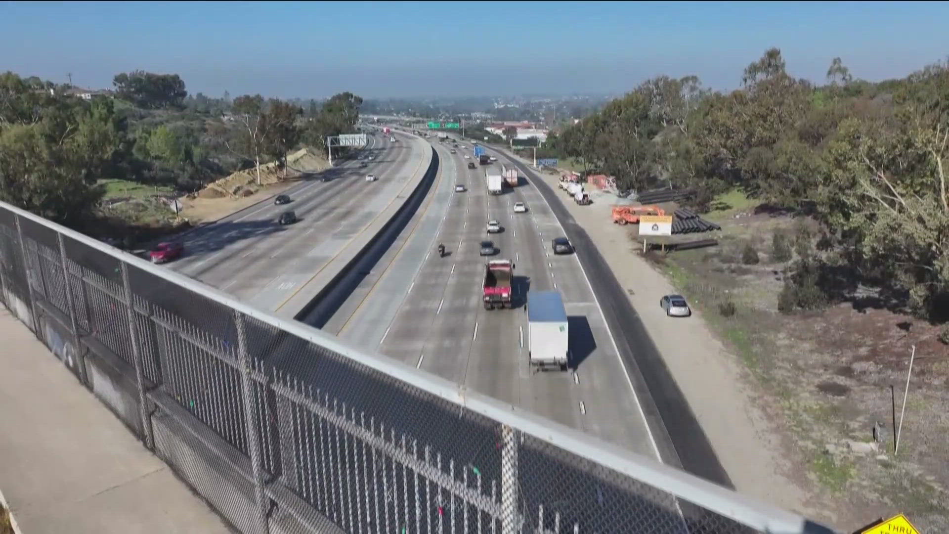 Northbound I-805 closure through Monday at State Route 52