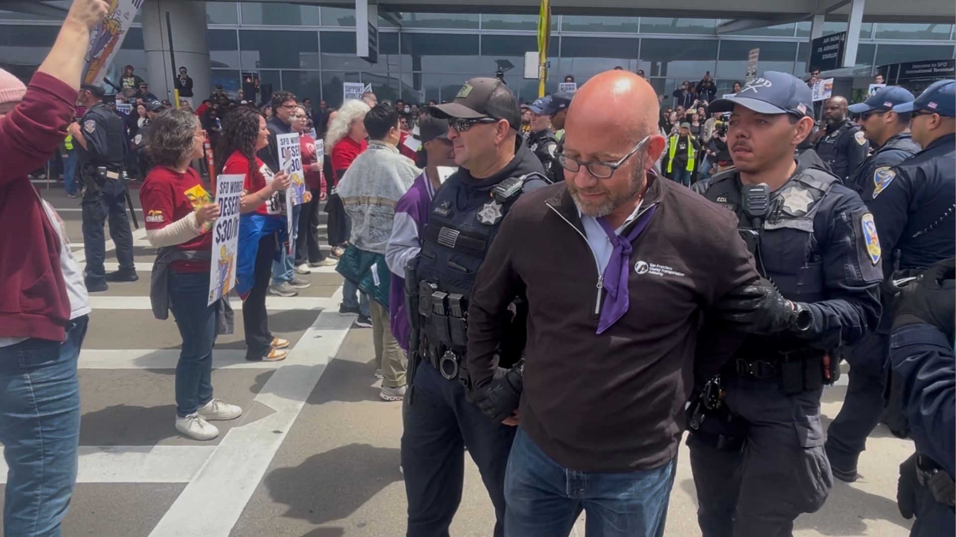 May Day protests at SFO end with arrests of SF supervisors and state ...
