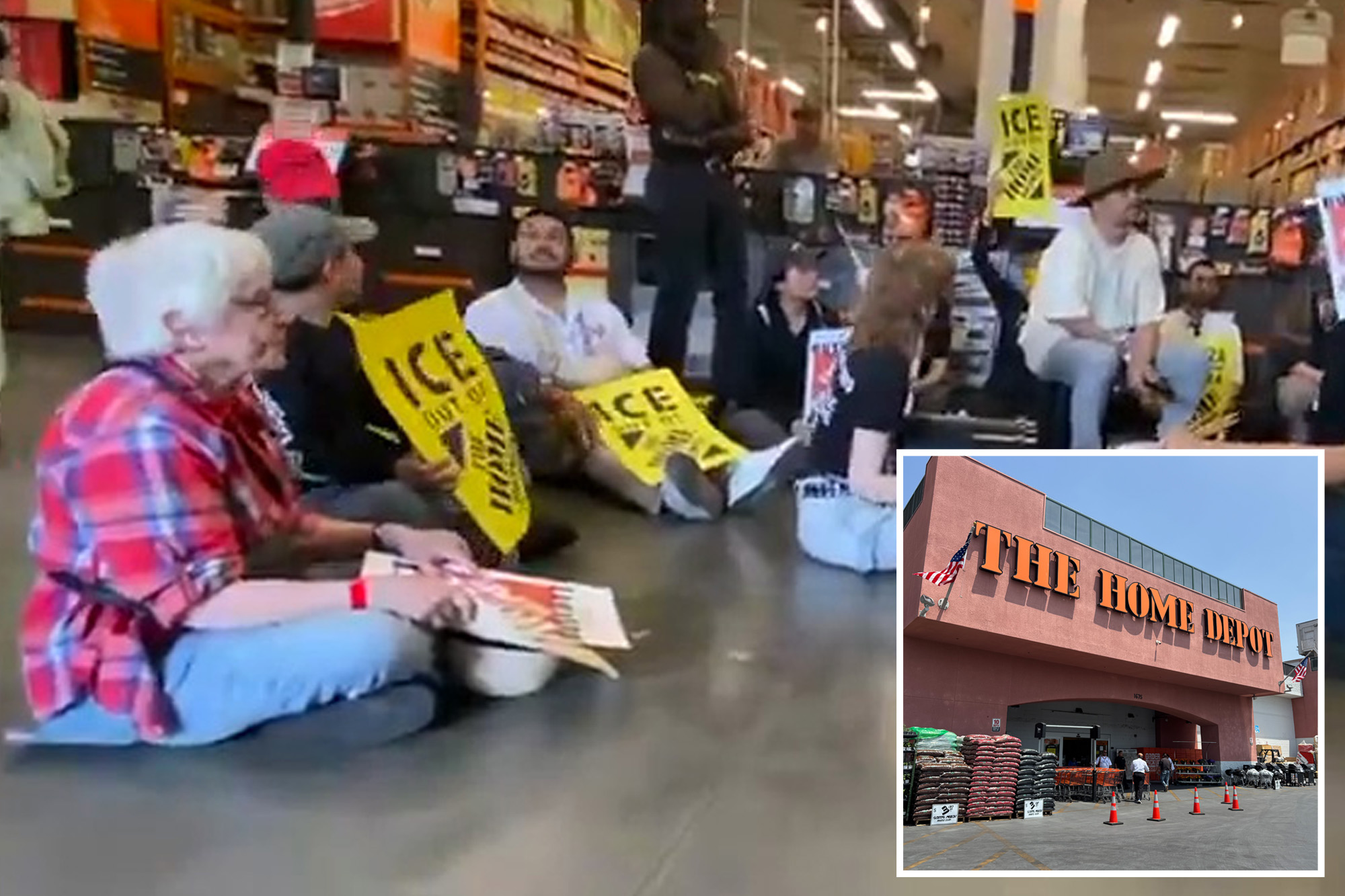 Anti-ICE DSA protesters descend on LA Home Depot for sit-in
