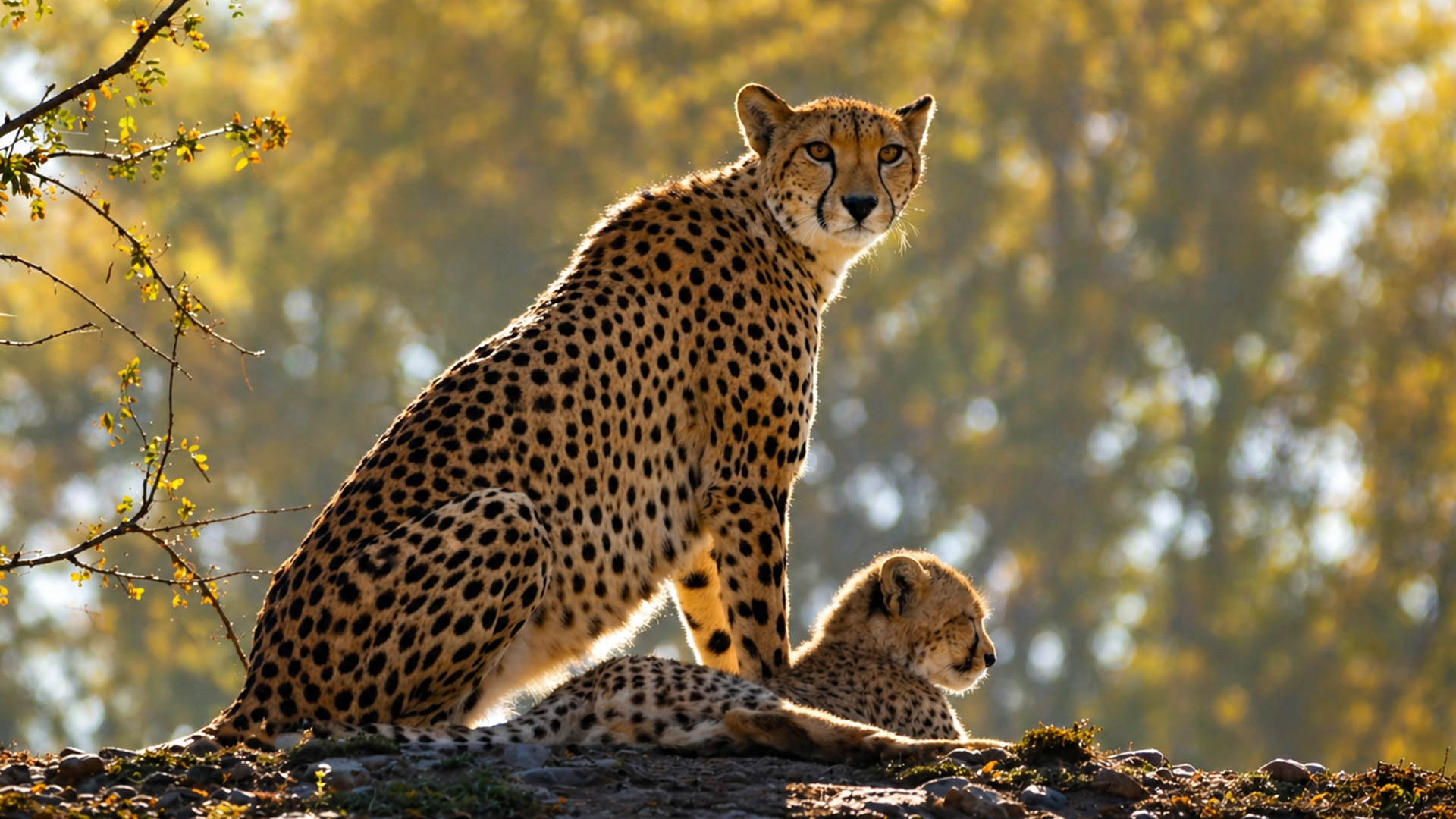 This cheetah wasn’t hunting - it was watching over something
