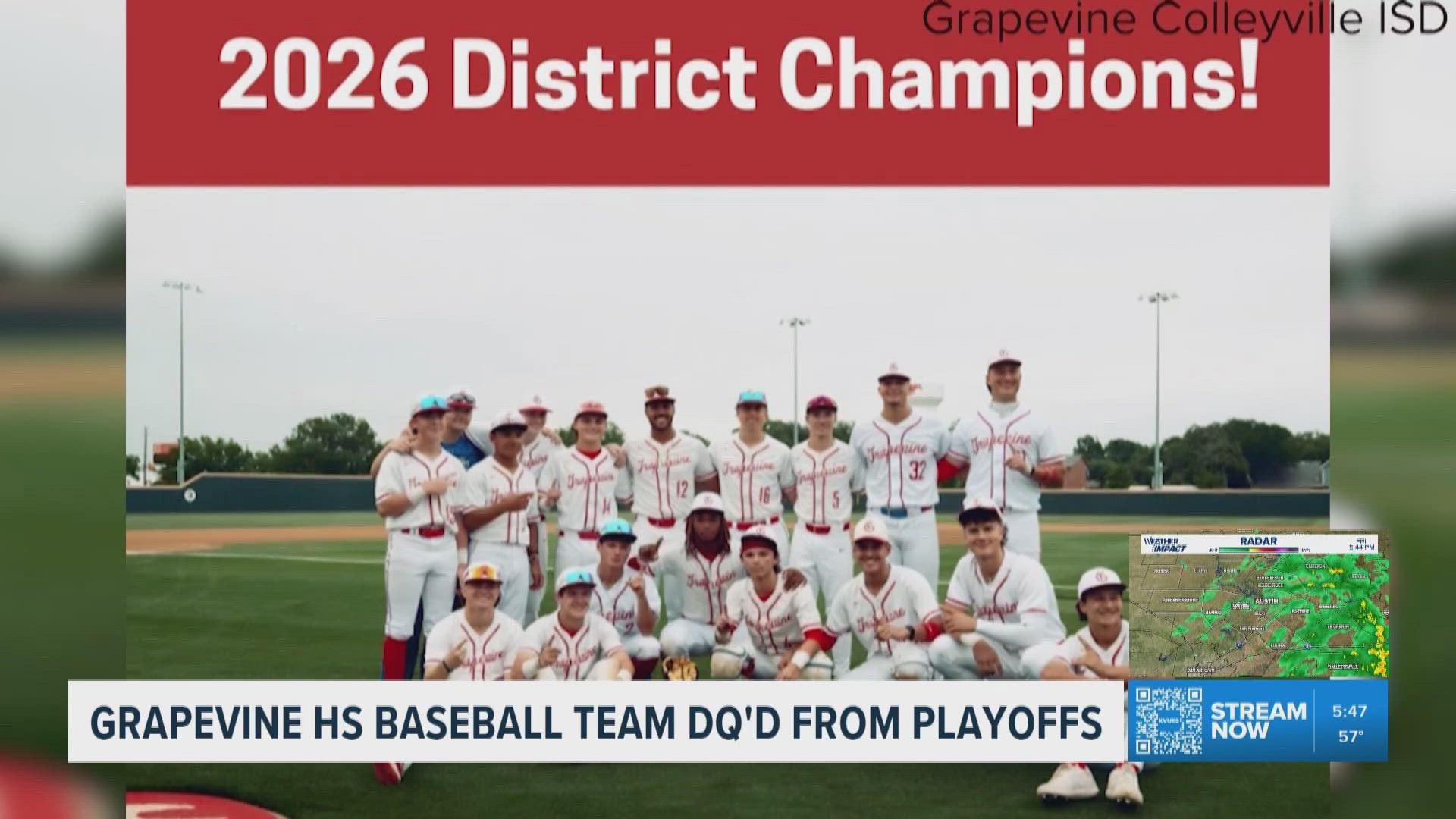 Grapevine baseball team deemed ineligible by UIL hours before playoff game