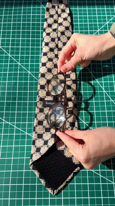 I cut the end off an old tie...