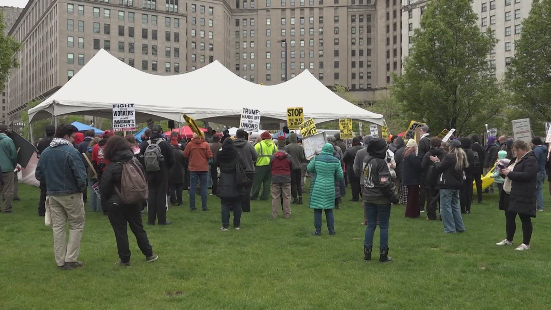 May Day rally takes place in Cleveland's Public Square