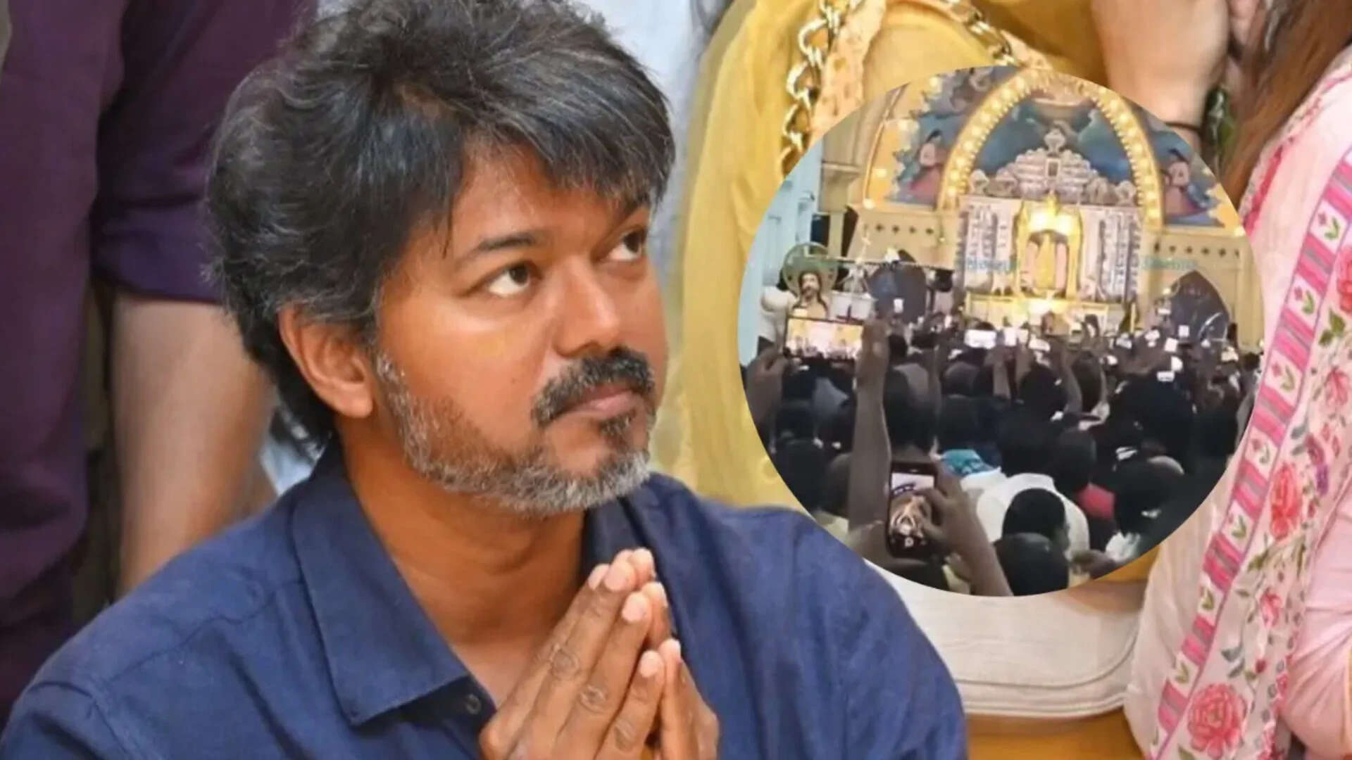 Massive crowds gather at Velankanni for Thalapathy Vijay; fans ...