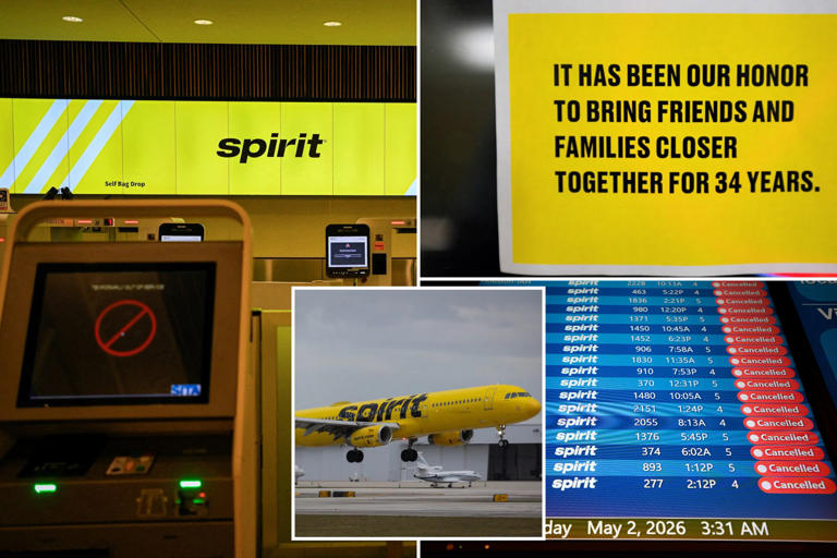Spirit Airlines says it’s going out of business after 34 years and is ...