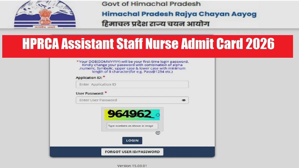 HPRCA assistant staff nurse admit card 2026 out at hprca.hp.gov.in ...