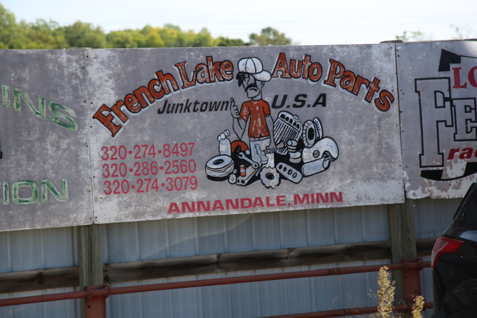Vintage schatten van French Lake Auto Parts, Annandale, Minnesota