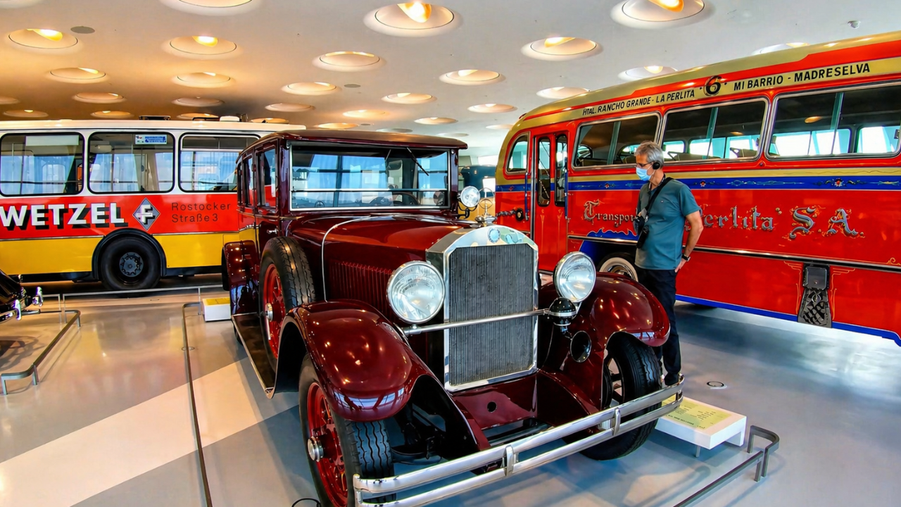 Exploring classic cars at the Mercedes-Benz Museum (4K)