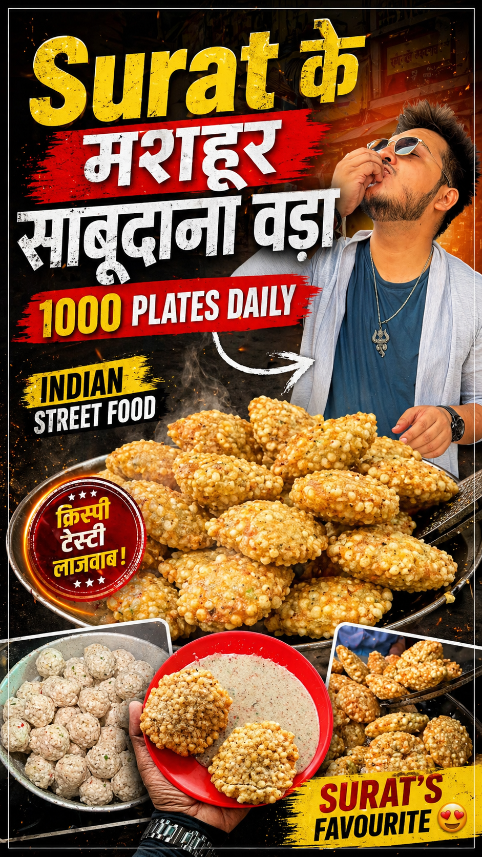Surats Viral Sabudana Spot Serves 1000 plates daily #indianstreetfood