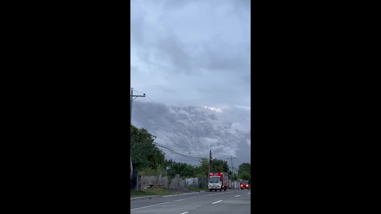 Mayon Volcano spews ash cloud over homes as it erupts in the Philippines