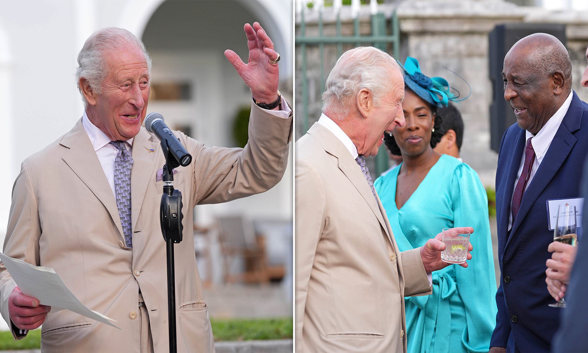 Charles chuckles in Bermuda: First reigning king to visit says: 'Sorry ...