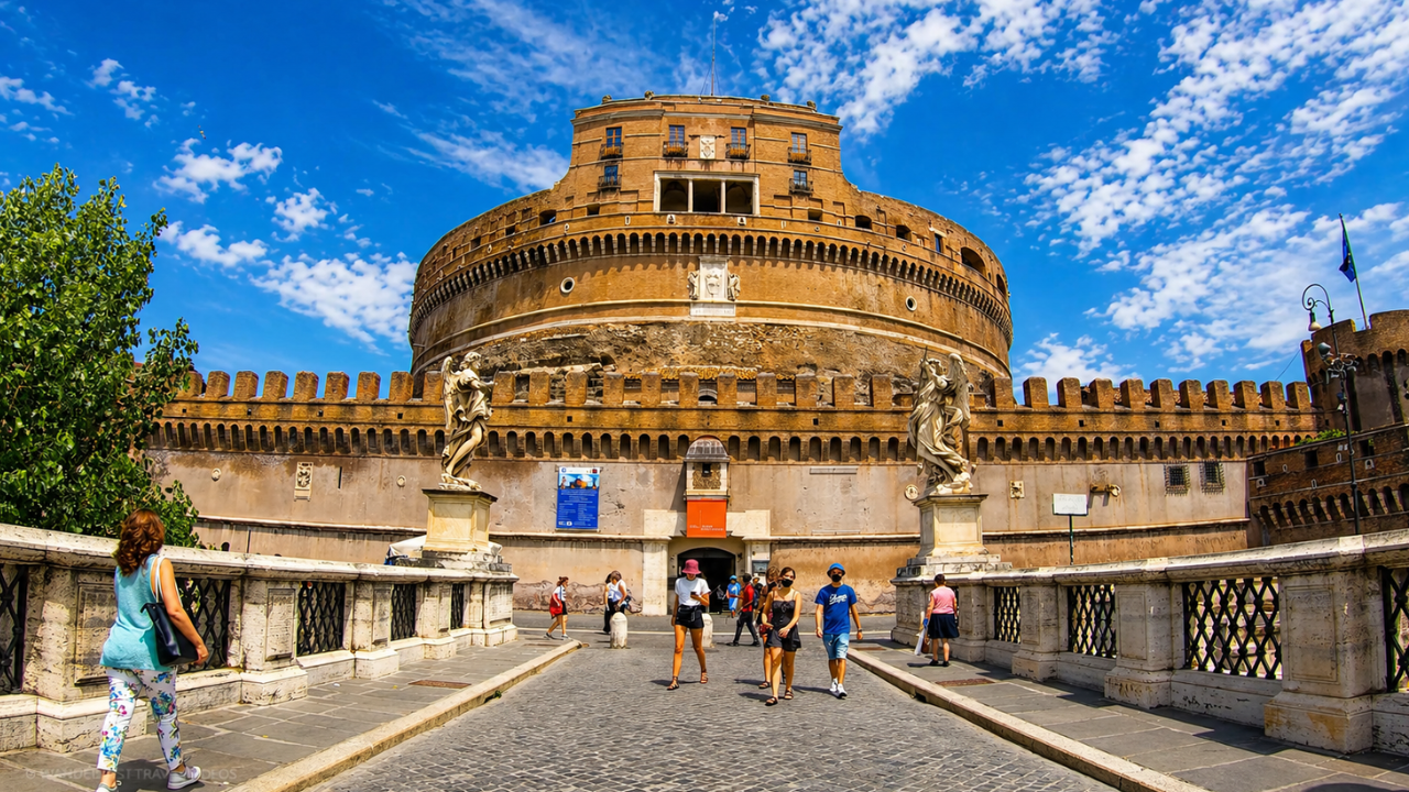 Exploring Castel Sant'Angelo and its historic bridge (4K)