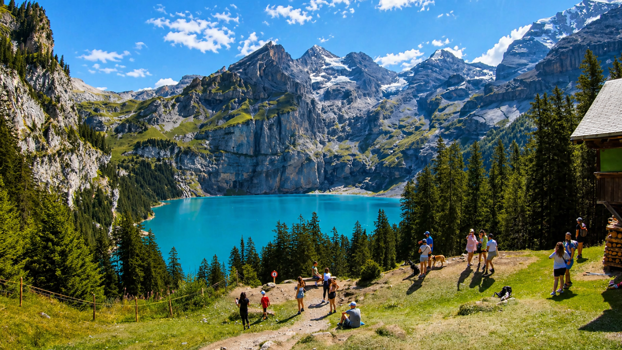 Exploring Oeschinensee’s turquoise alpine views (4K)