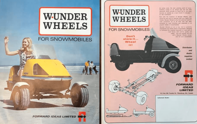 These snowmobile conversion kits from the ’70s turned sleds into trikes