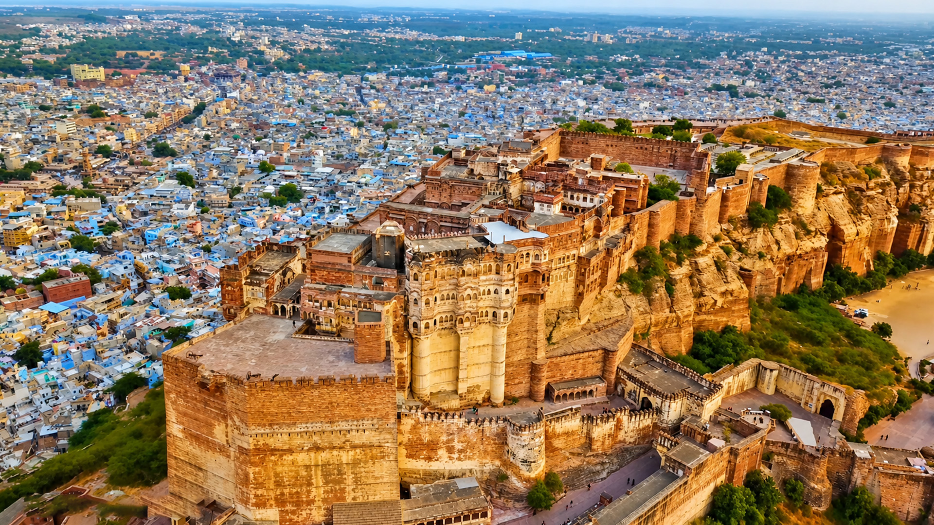 Mehrangarh Fort rising above the Blue City of Jodhpur