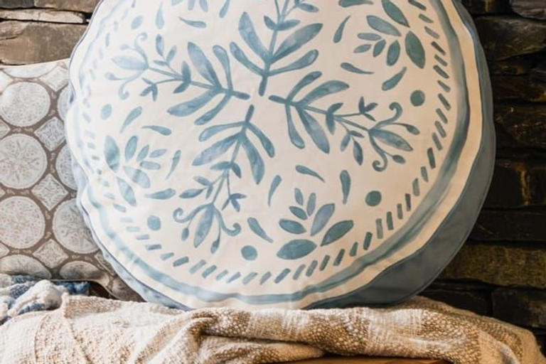 Home Bargains £14.99 cushion gives a coastal look to gardens