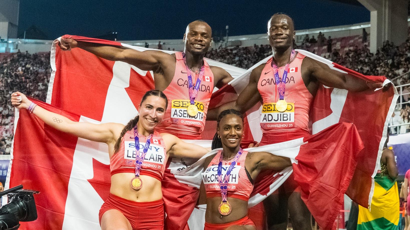 Le Canada se qualifie pour la finale du 4 x 100 m mixte avec un record ...