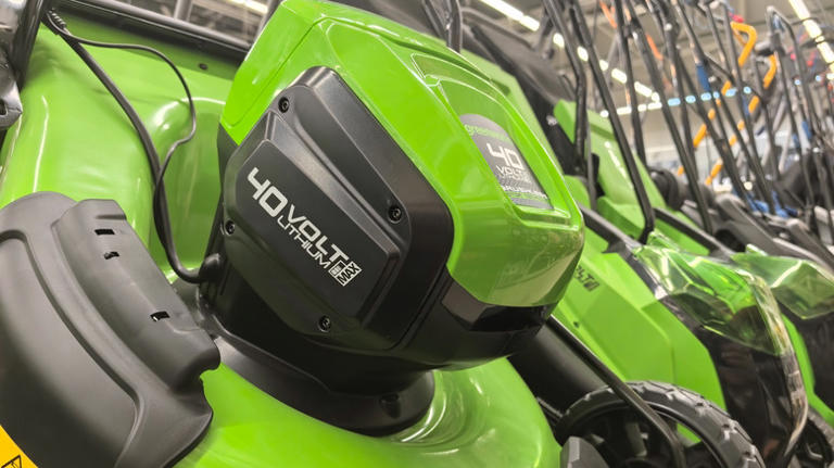 What does 'V' mean on a lawn mower?