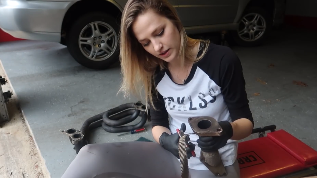 How a Subaru WRX exhaust is wrapped for heat control