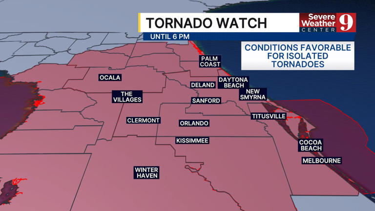Tornado watch issued for Central Florida