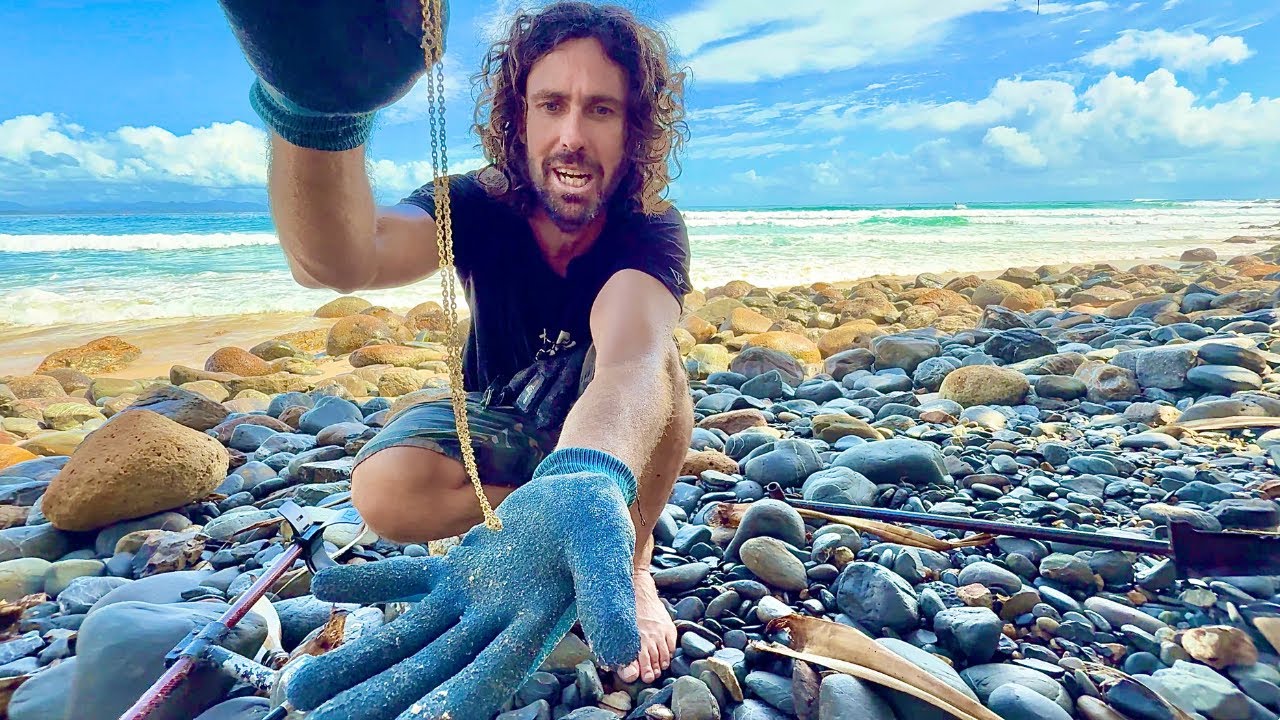 Metal detecting gold at Australia's most beautiful beach