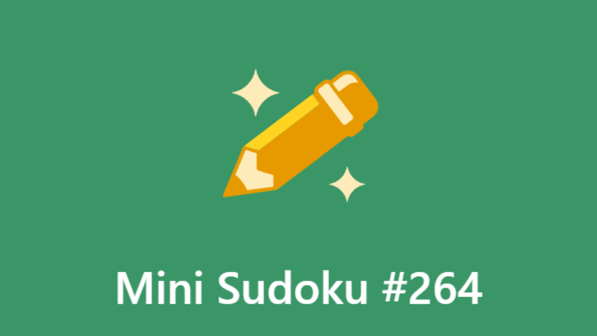 Today’s mini sudoku #264 LinkedIn answer (May 2, 2026)