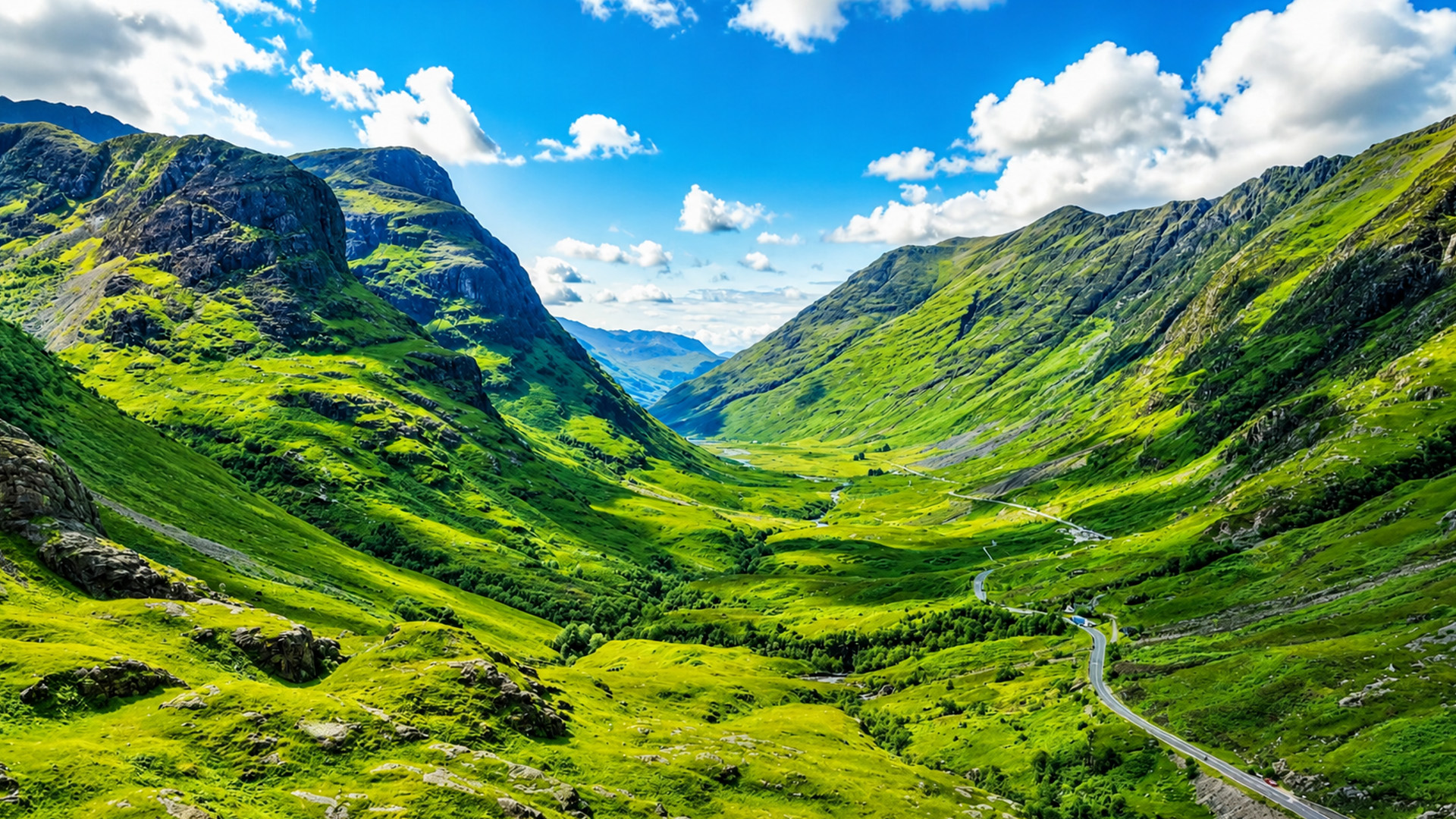 The three sisters of Glencoe rising in the Scottish Highlands