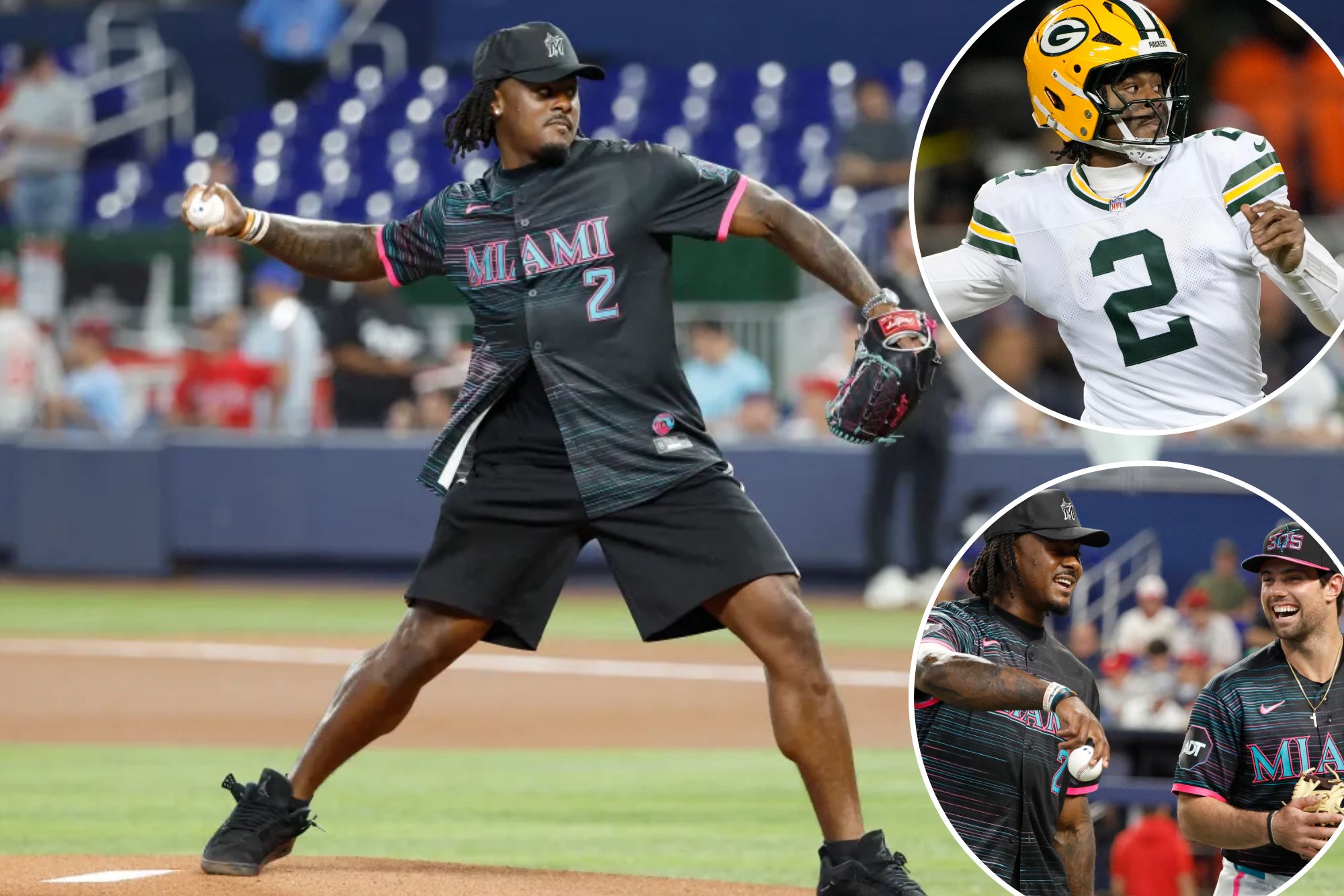 Dolphins QB Malik Willis throws horrendous first pitch at Marlins game ...