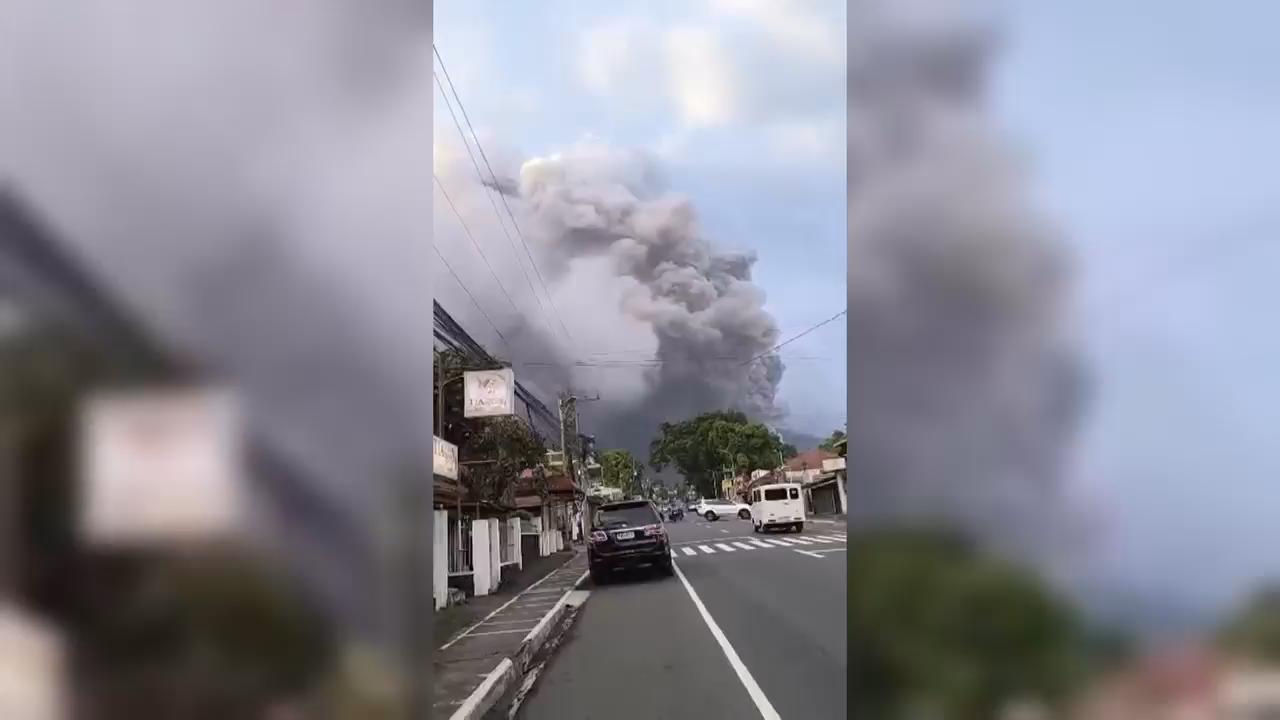 Most active volcano in Philippines rumbles again, spewing giant ash ...