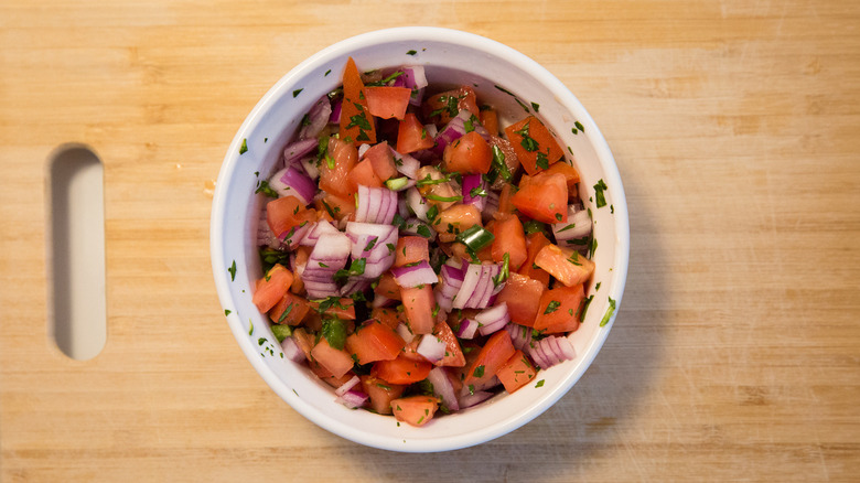 Creamy Mexican shrimp pasta with pico de gallo recipe