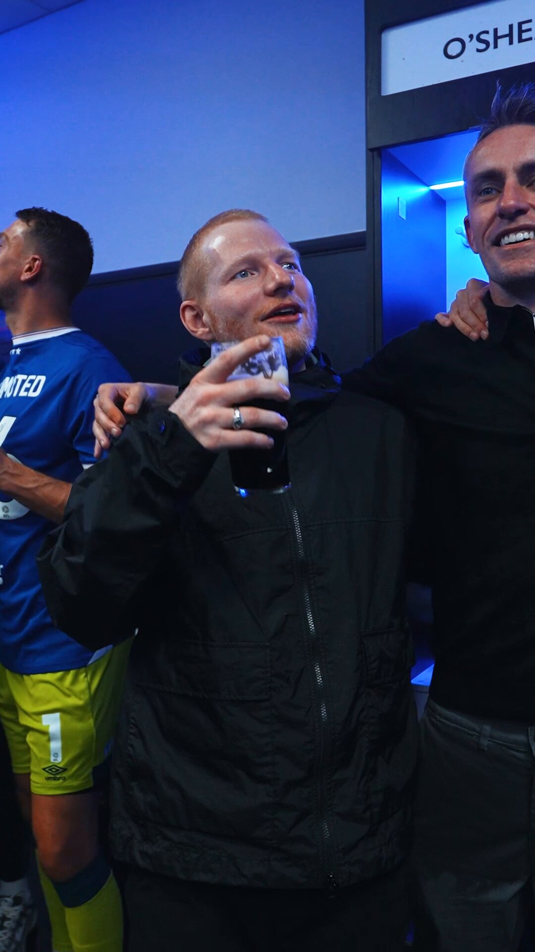 Ipswich's A team! Sheeran downs a pint of Guinness in dressing room ...