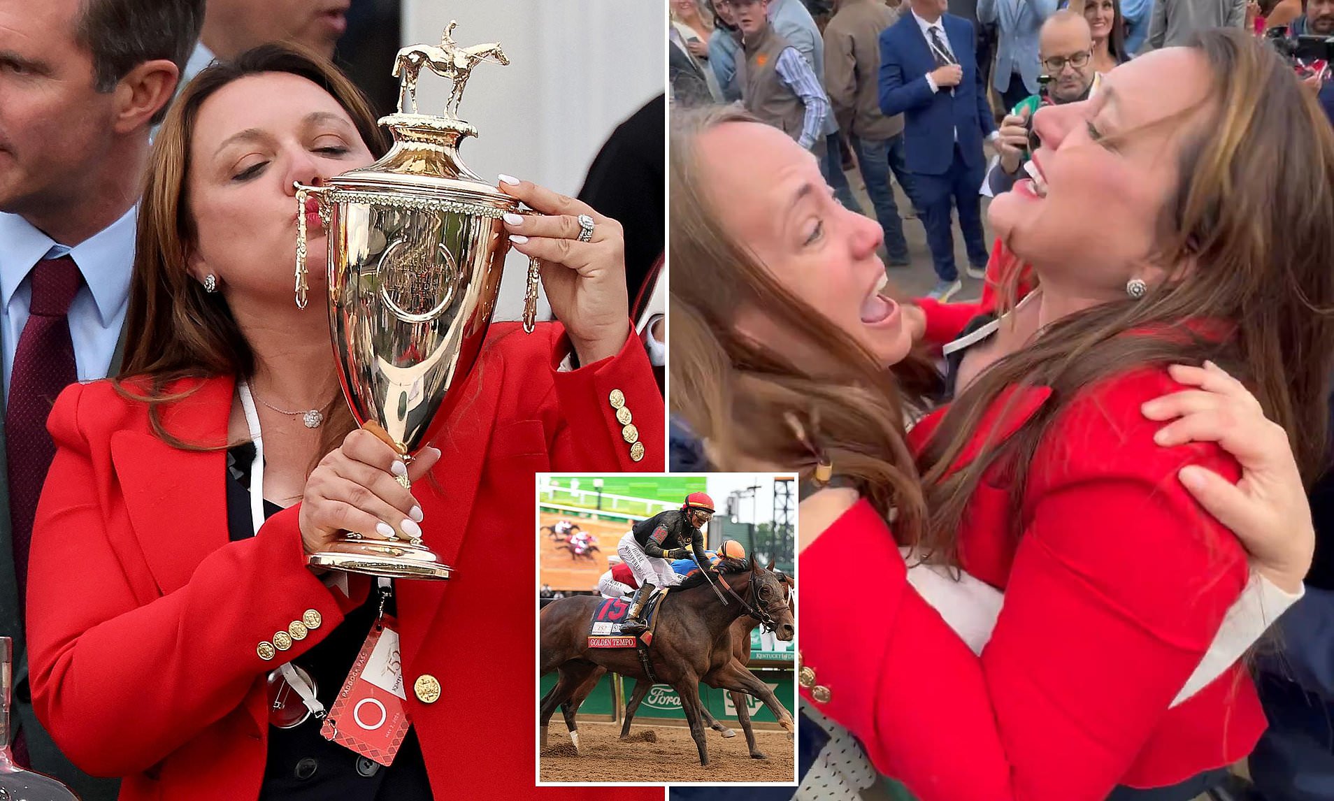 Emotional moment trainer celebrates becoming first woman to win ...