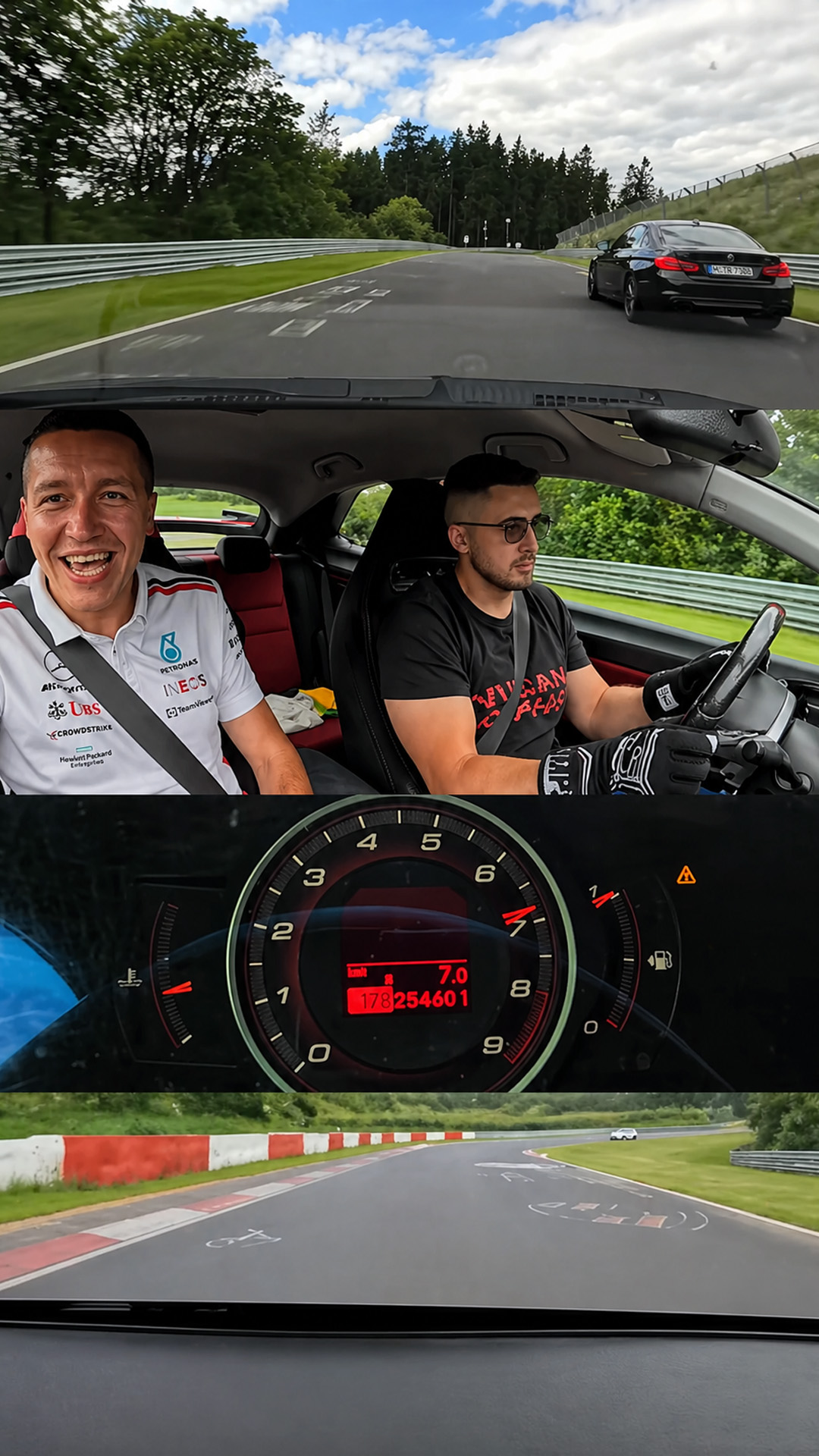 Honda Civic Type R risky overtake on race track