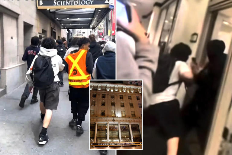 Mob of teens storms Times Square Scientology church amid viral 'speed ...