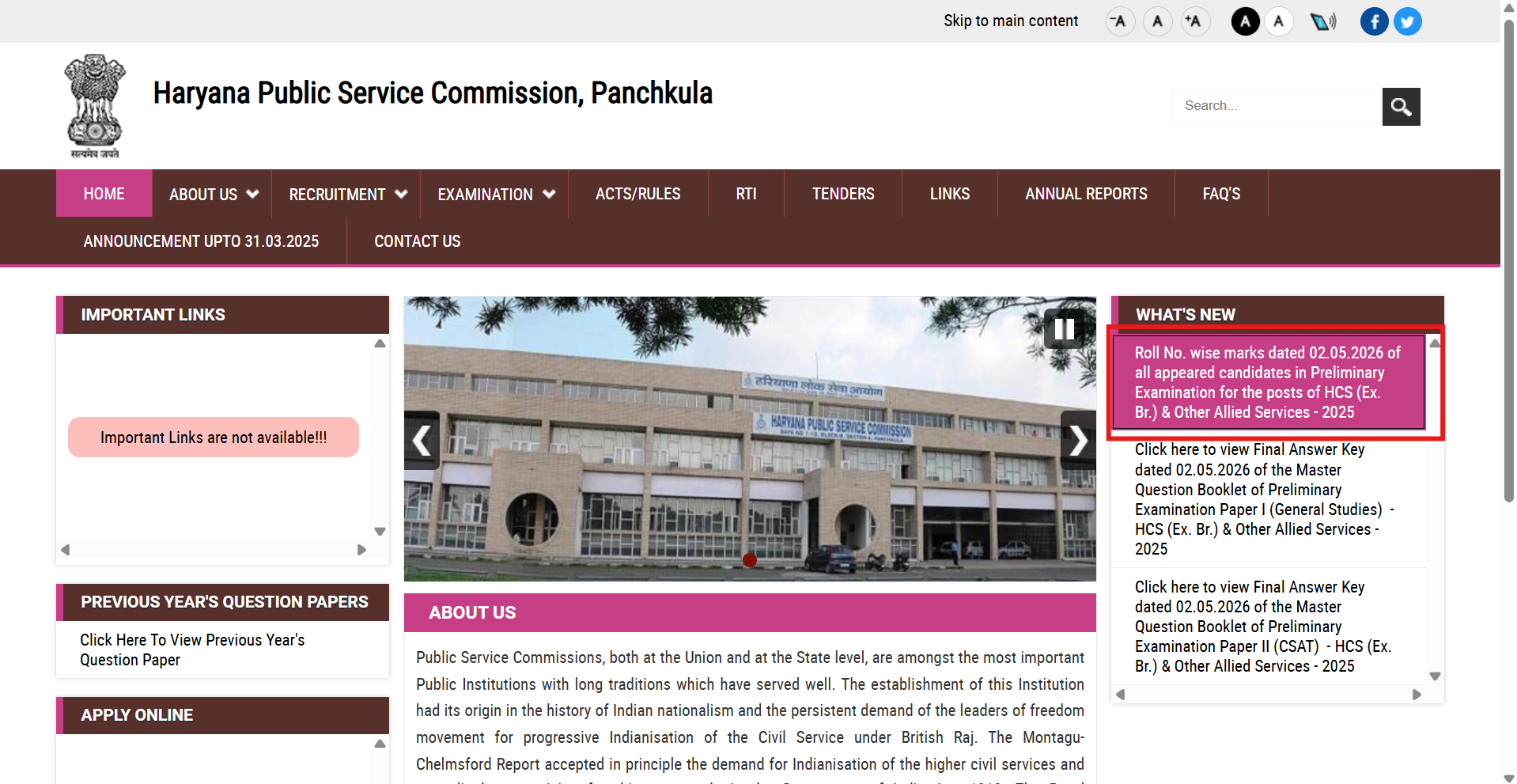HPSC HCS prelims result 2026 released at hpsc.gov.in: Direct link to ...