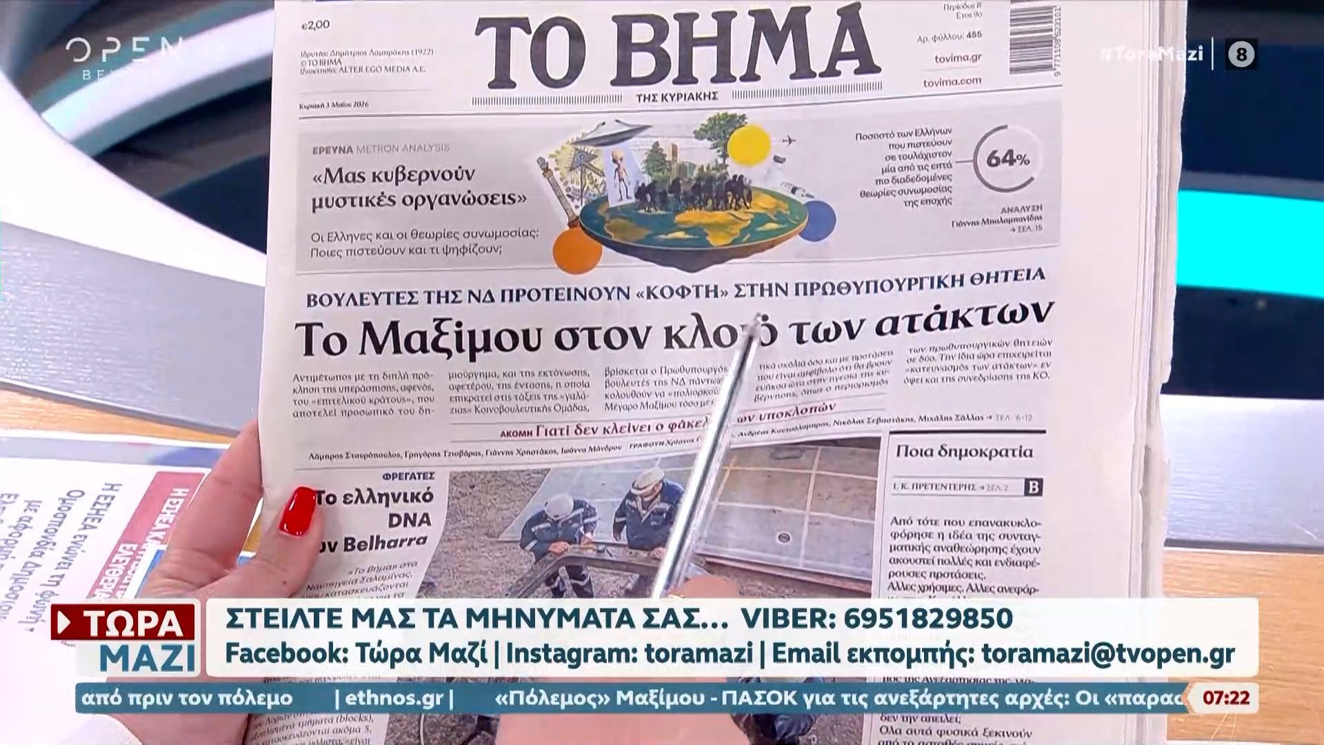 Εφημερίδες 03/05/2026: Τα πρωτοσέλιδα
