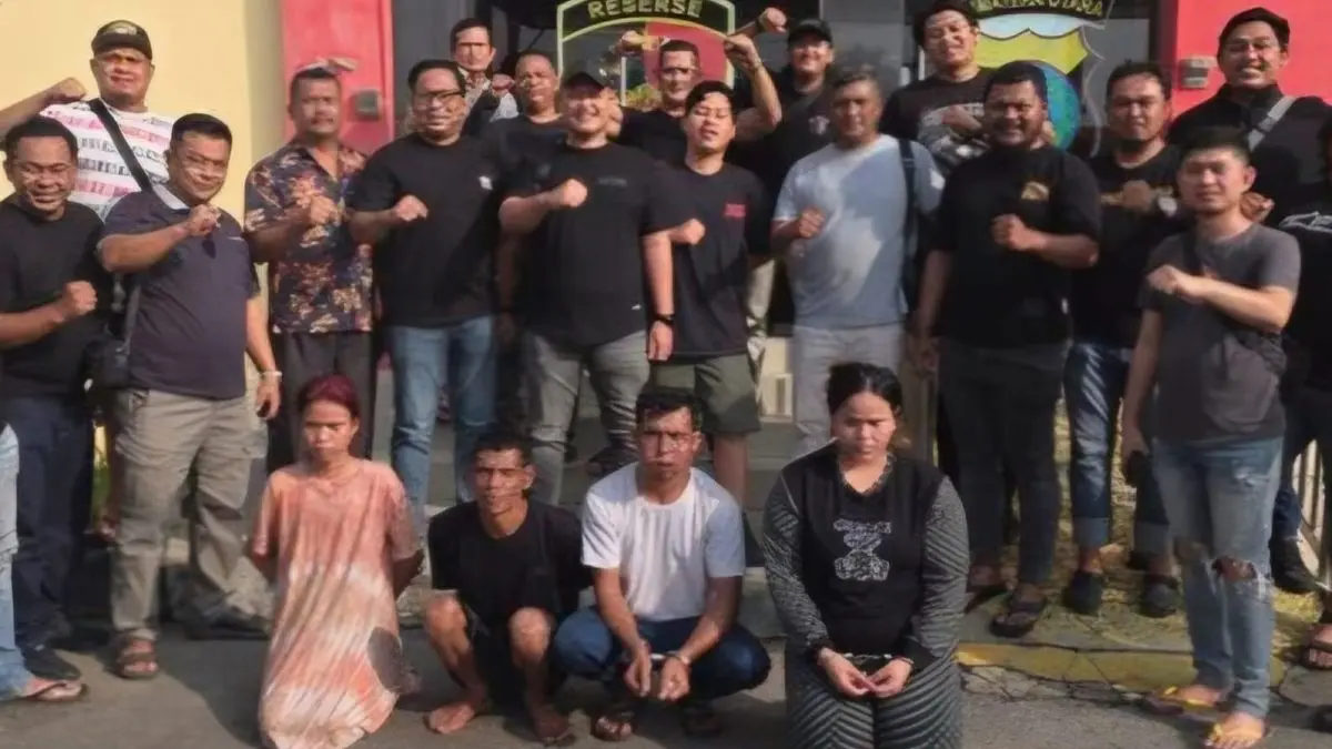 Penampakan 4 pelaku pembunuhan lansia di Pekanbaru usai ditangkap polisi