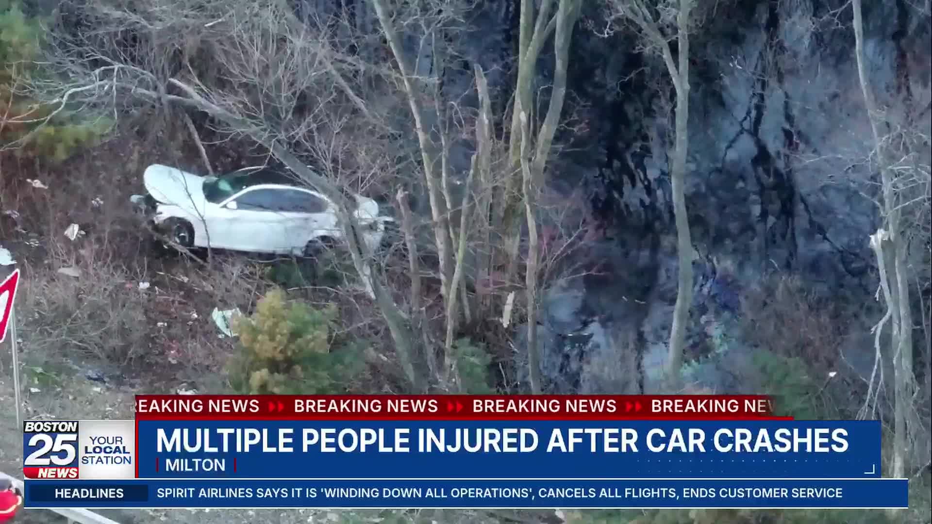 Car crashes into water in Milton; two critically injured