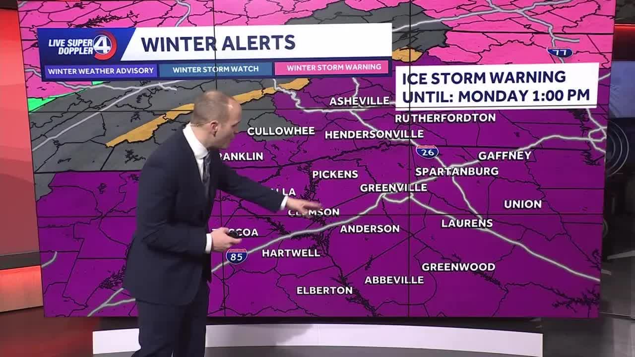 Ice storm threatens Upstate South Carolina