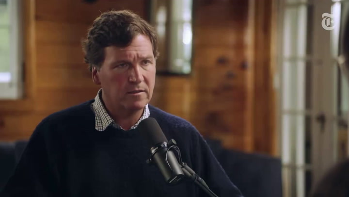 Tucker Carlson cornered after denying Trump 'Antichrist' comment