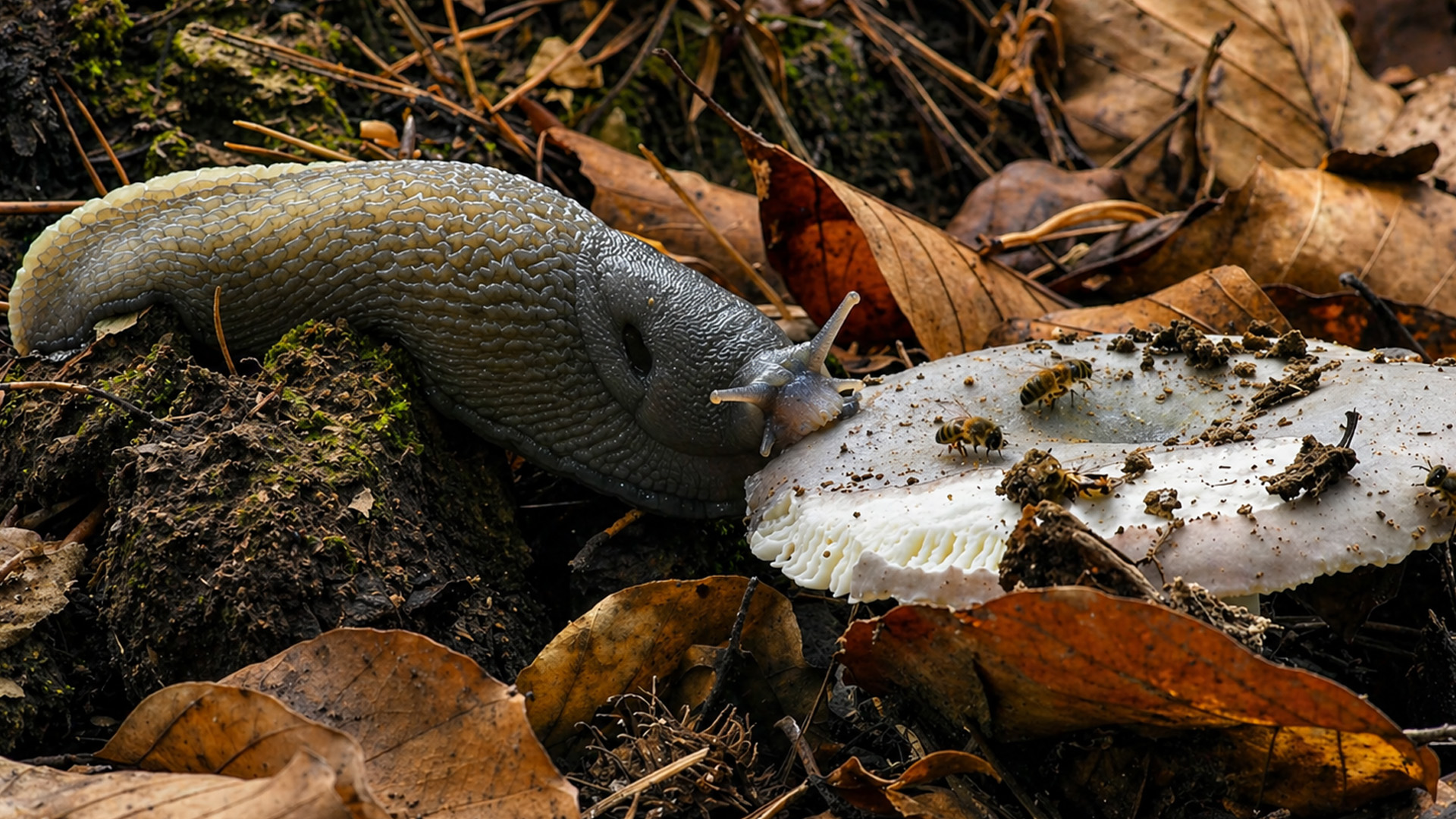 Eine Nacktschnecke näherte sich diesem Pilz - dann passierte das