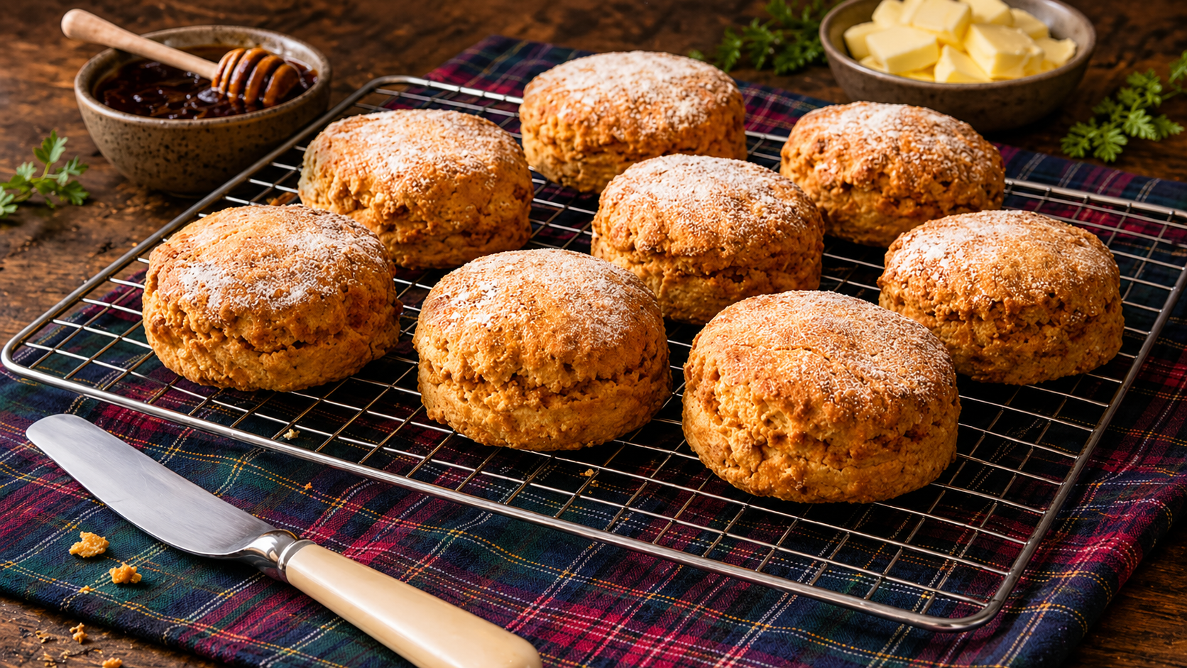 Homemade treacle scones with black treacle