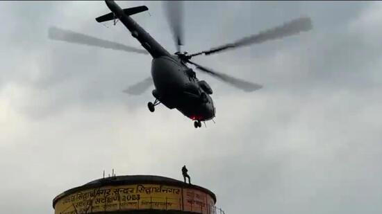 IAF chopper rescues 2 teens stuck on UP water tank after 3 others fall ...