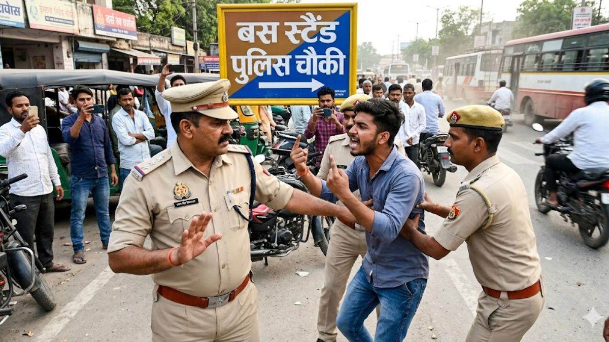बस स्टैंड पुलिस चौकी के सामने दारोगा से बदसलूकी, फिर सिपाही को थप्पड़ ...